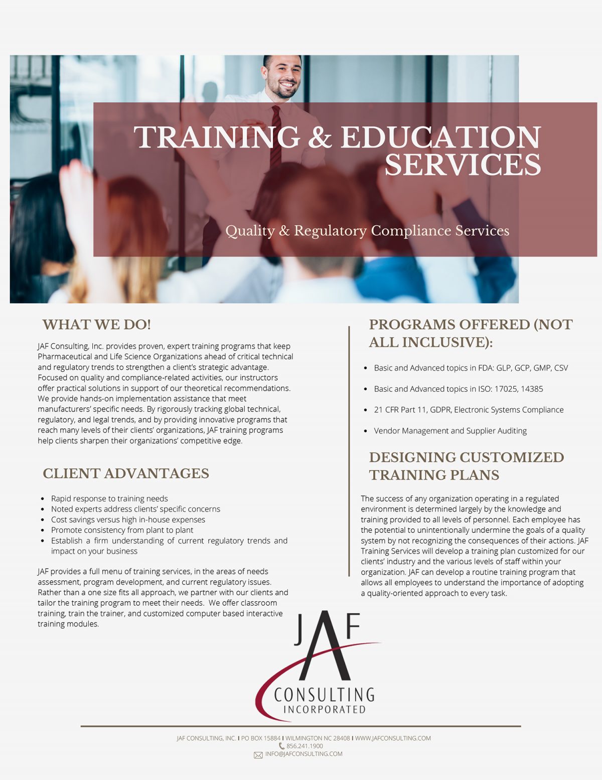 JAF Consulting | Pharmaceutical Quality & Regulatory Compliance