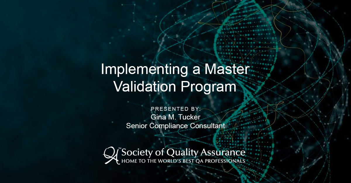 Implementing A Master Validation Program Mvp Jaf Consulting